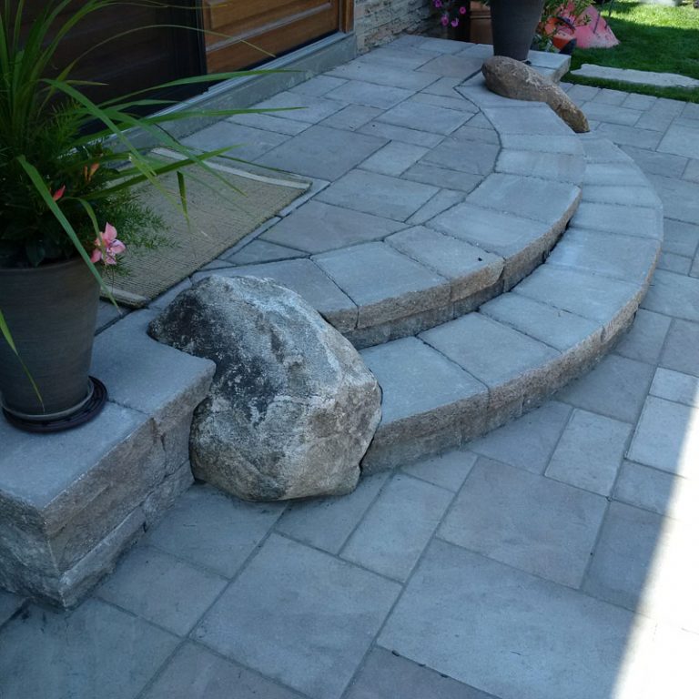 Retaining Walls & Steps – Sycamore Landscape, interlocking pavers ...